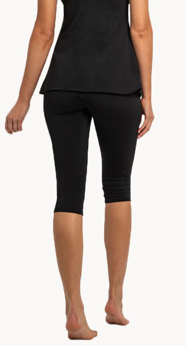Bottoms Capri Swim Pant - Black - Carla Swimwear