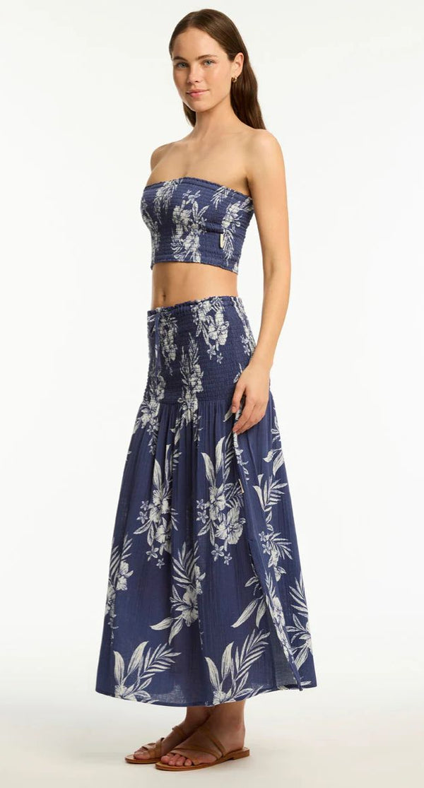 Aloha Drawstring Mini Mesh Skirt - Carla Swimwear