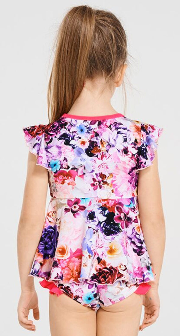 Aqua Blu Kids Peony Frill Tankini Set - Carla Swimwear