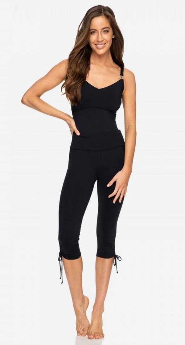 Cosmopolitan Capri Swim Pant - Black - Carla Swimwear